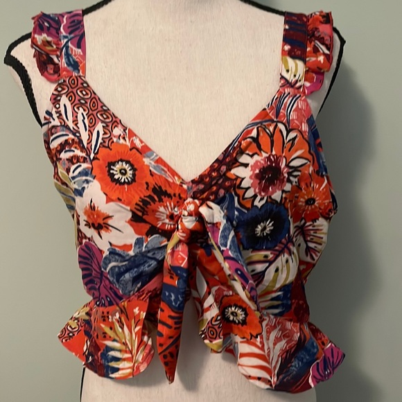 B.O.G Collective | Tops | Bog Collective Floral Print Crop Top Sz L ...